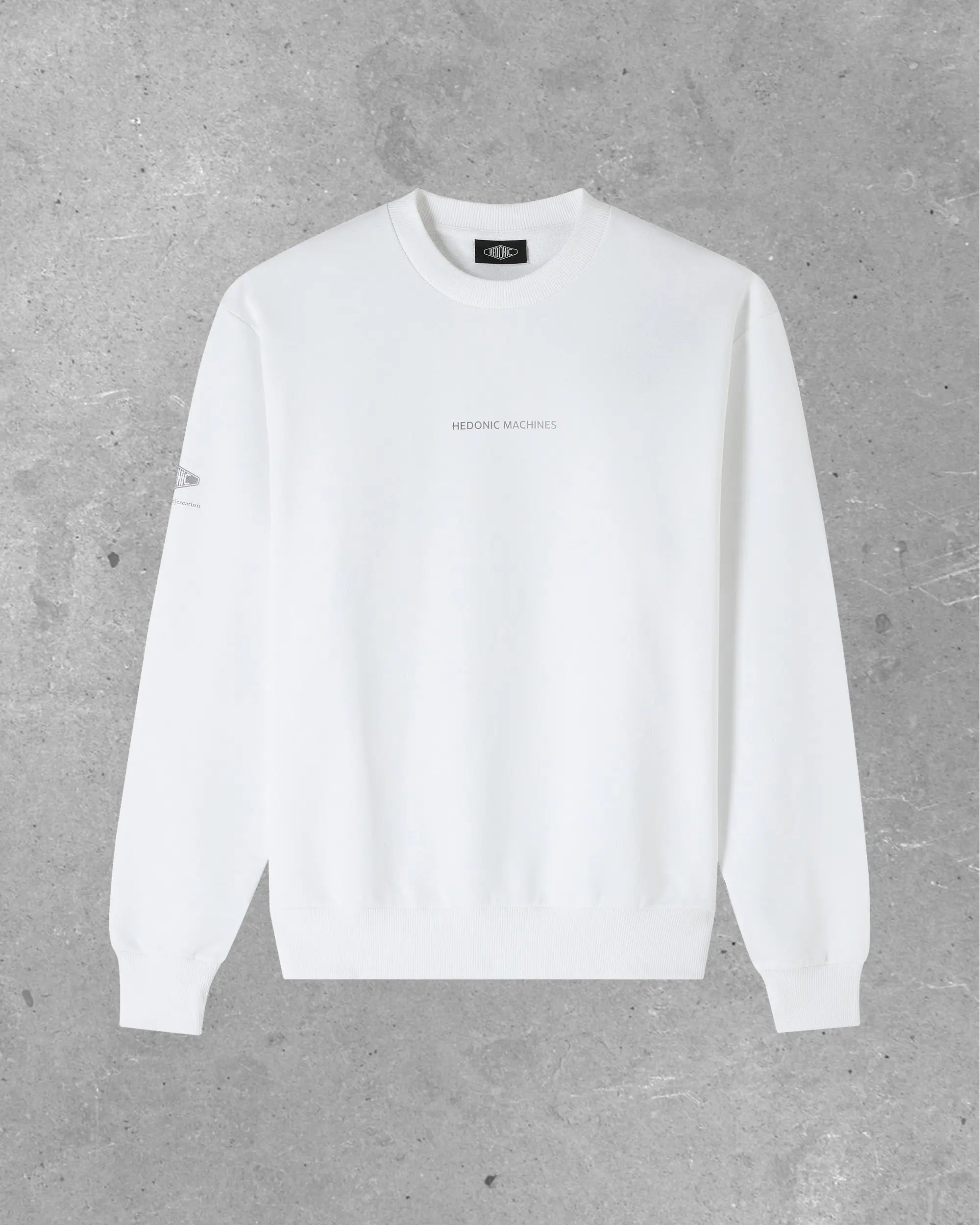 Sweat crewneck blanc - Aluminium study - Hedonic Store